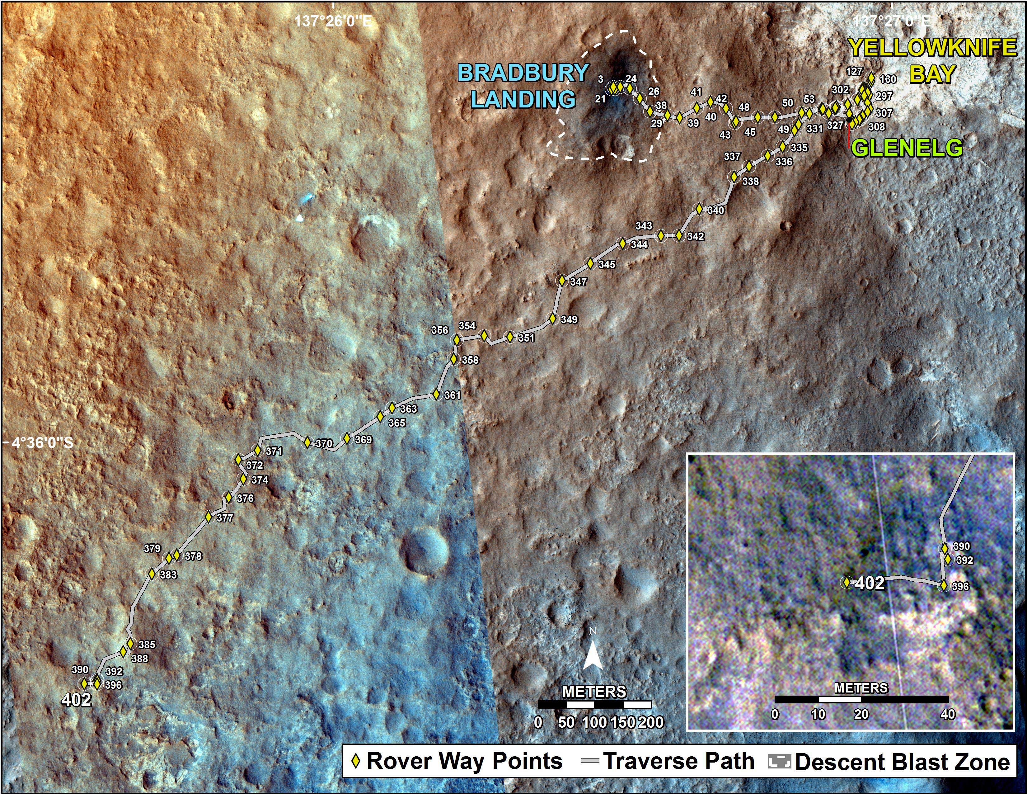 Curiosity's Traverse Map Through Sol 402 – NASA Mars Exploration