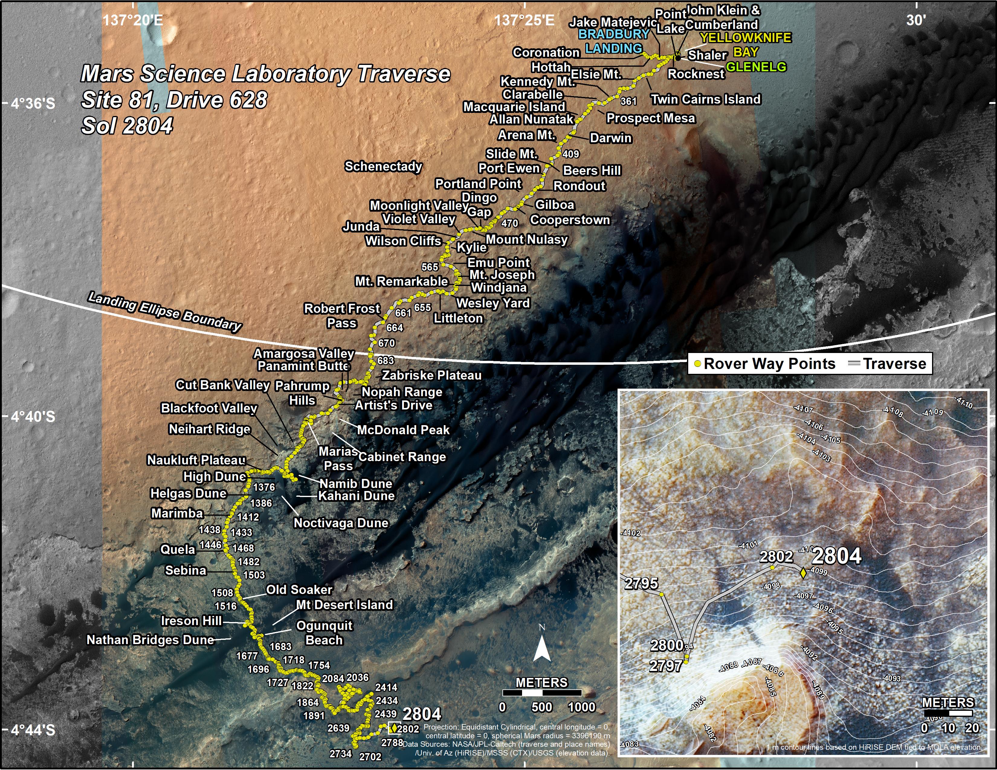 Curiosity's Traverse Map Through Sol 2804 – NASA Mars Exploration