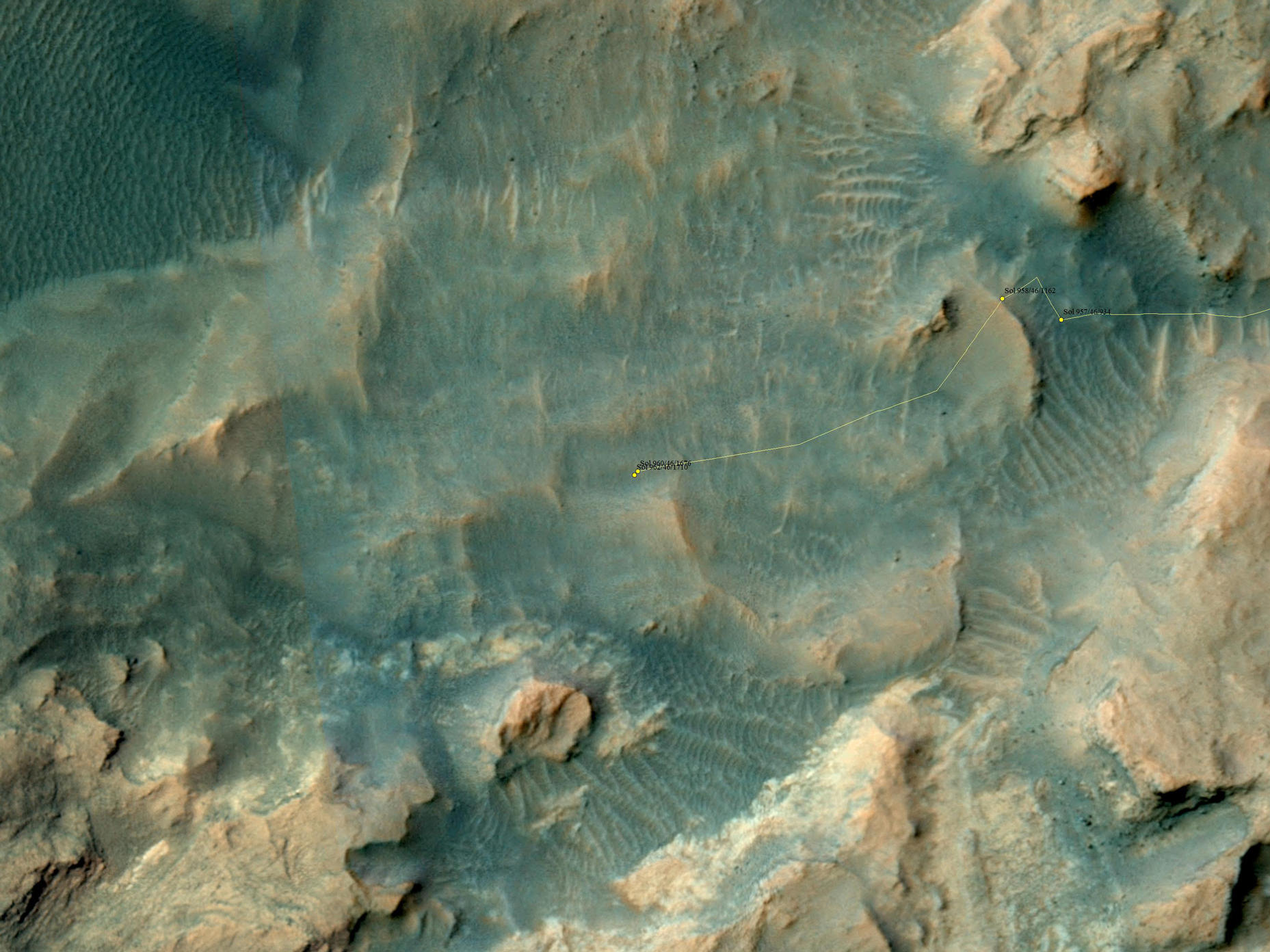 Curiosity Rover's Location for Sol 962 – NASA Mars Exploration