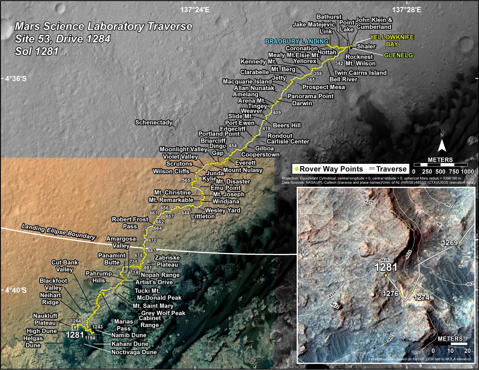 Curiosity's Traverse Map Through Sol 1281 – NASA Mars Exploration