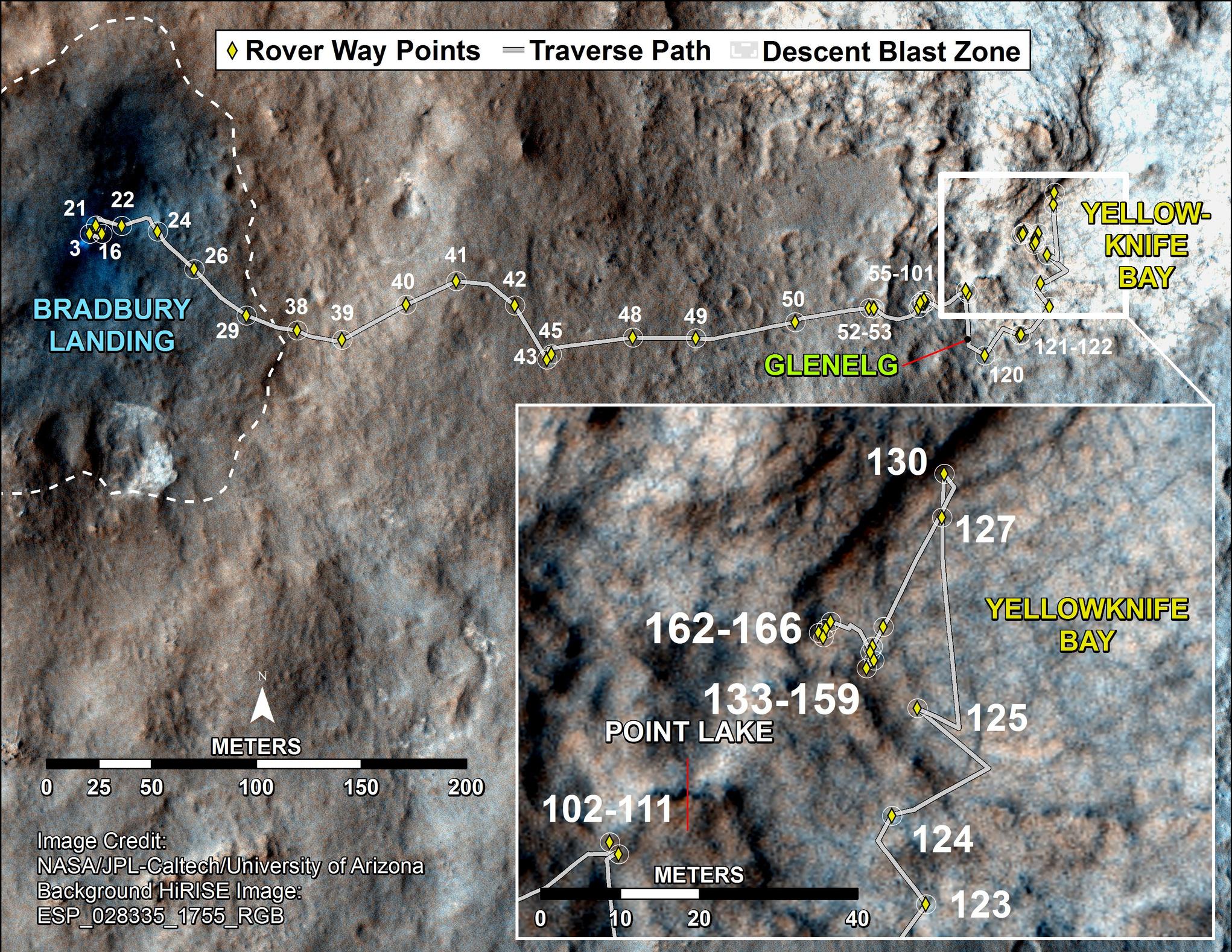 Curiosity's Traverse Map Through Sol 166 – NASA Mars Exploration