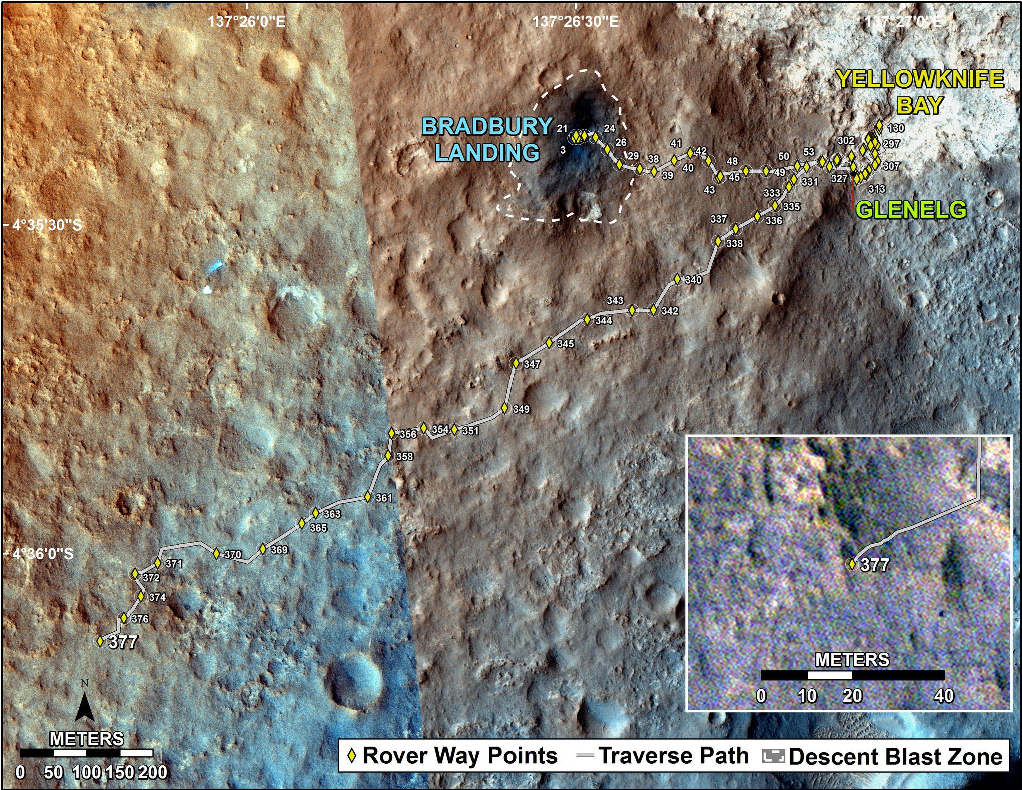 Curiosity's Traverse Map Through Sol 377 – NASA Mars Exploration