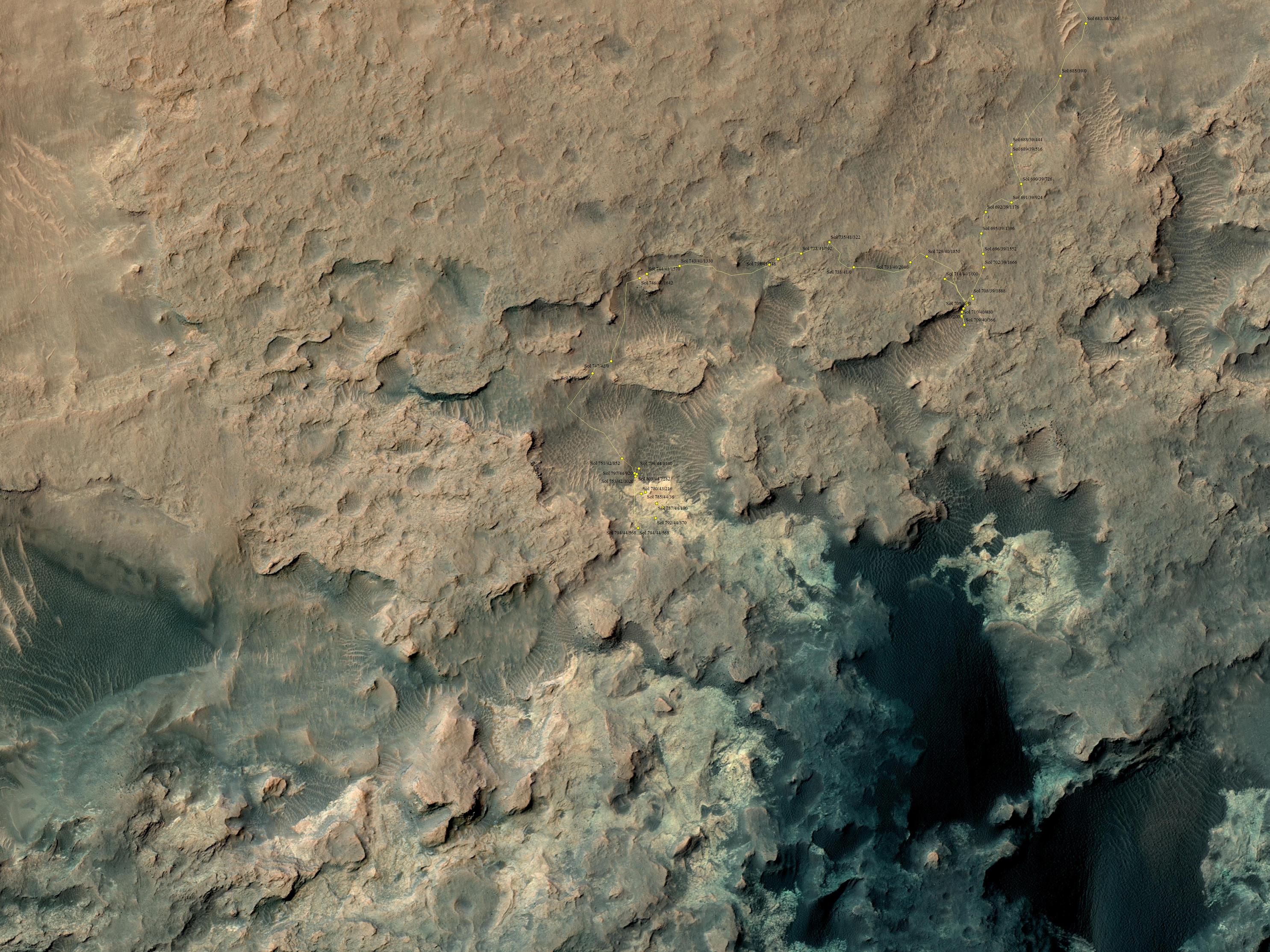 Curiosity Rover's Location for Sol 803 – NASA Mars Exploration
