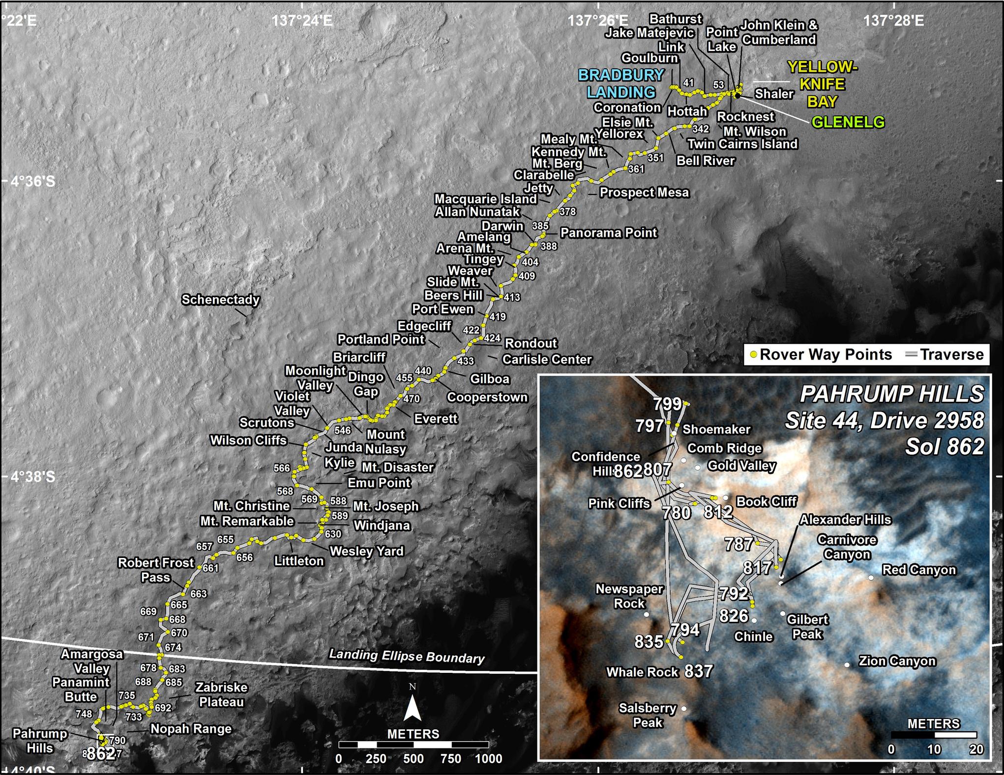 Curiosity's Traverse Map Through Sol 862 – NASA Mars Exploration