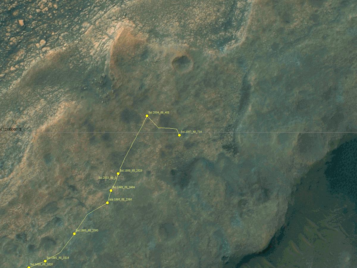 Curiosity Rover's Location for Sol 2007 – NASA Mars Exploration