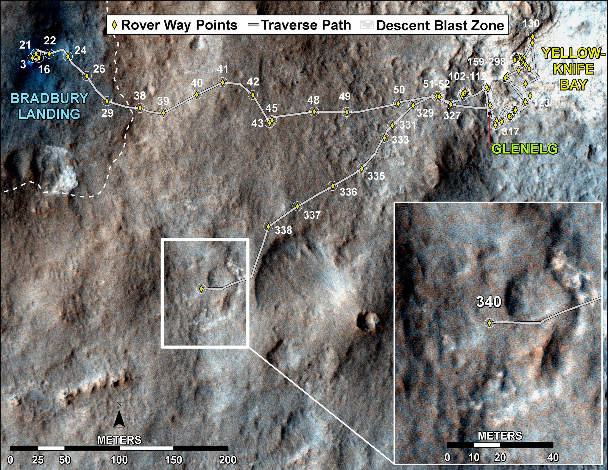 Curiosity's Traverse Map Through Sol 340 – NASA Mars Exploration