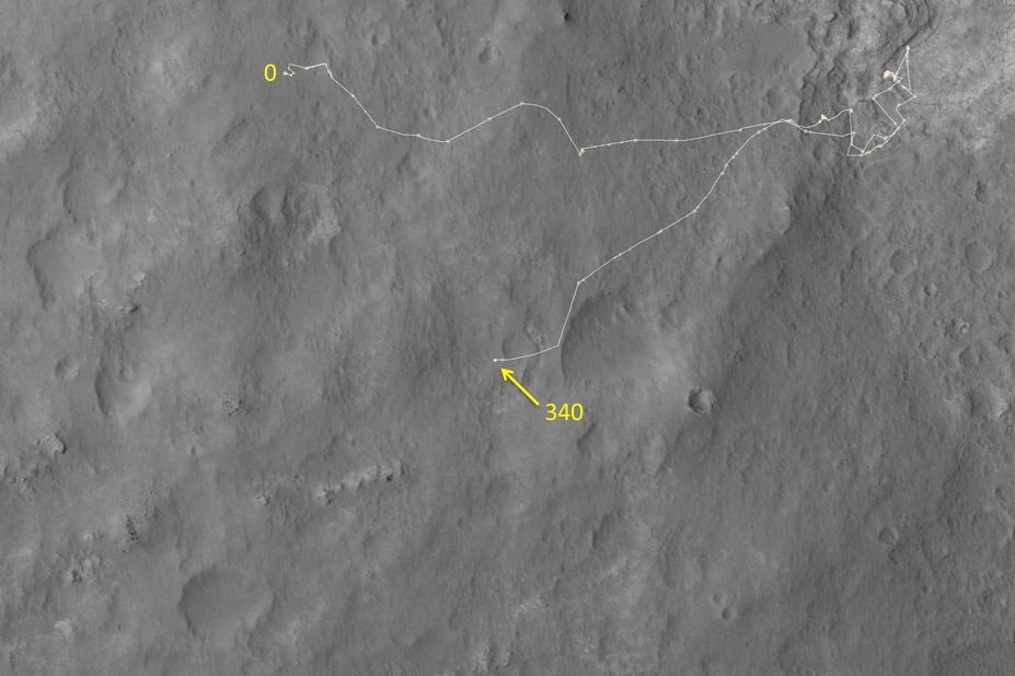 Curiosity Rover's Location for Sol 340 – NASA Mars Exploration