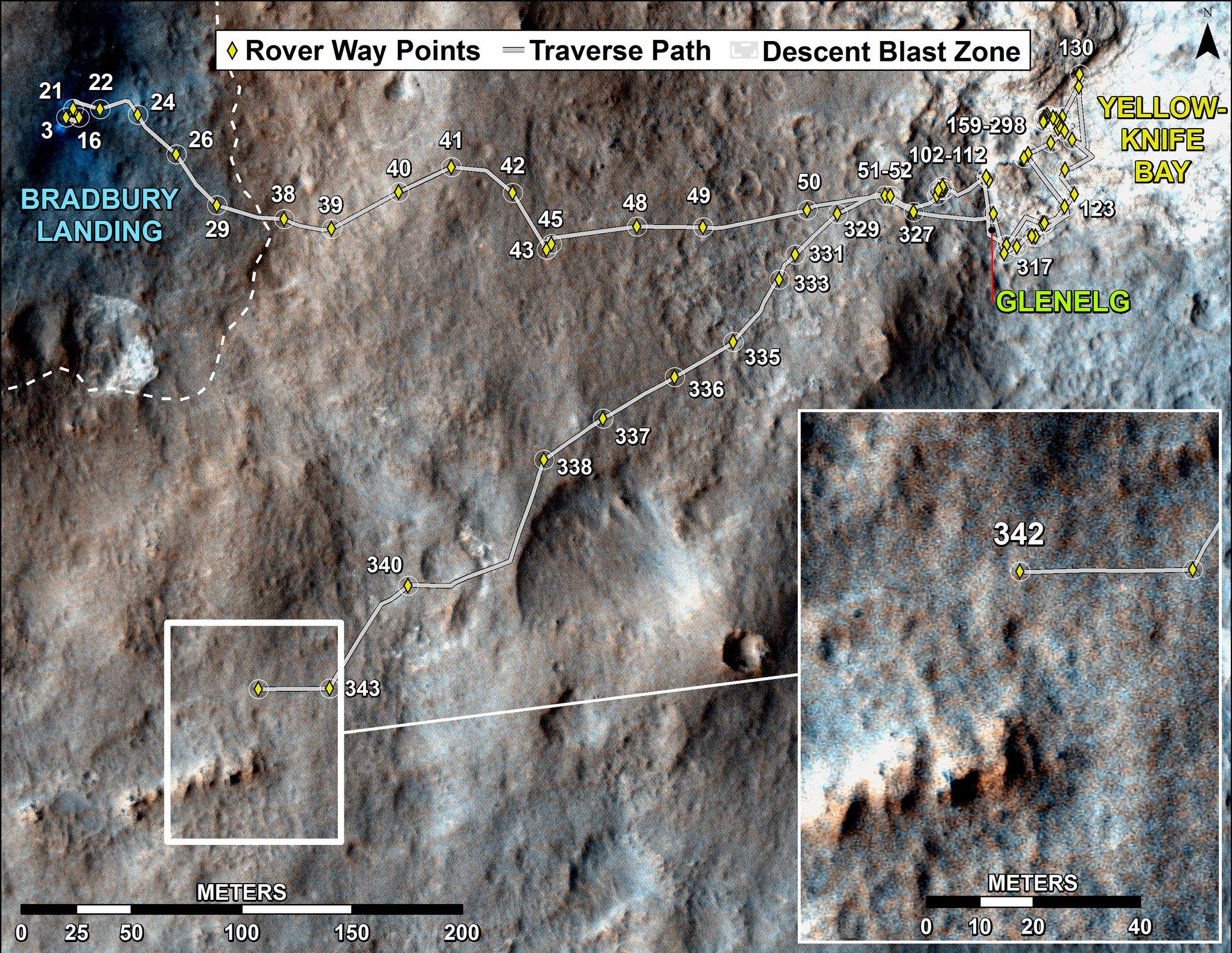 Curiosity's Traverse Map Through Sol 343 – NASA Mars Exploration