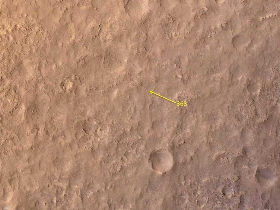 Curiosity Rover's Location for Sol 363 – NASA Mars Exploration