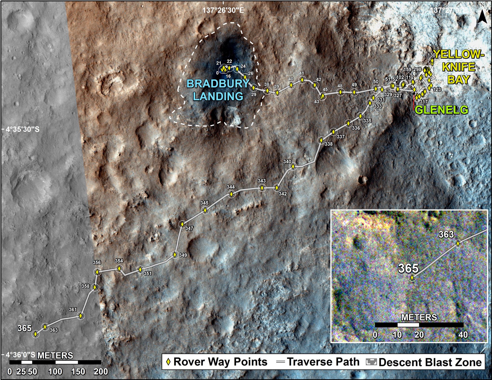 Curiosity's Traverse Map Through Sol 365 – NASA Mars Exploration