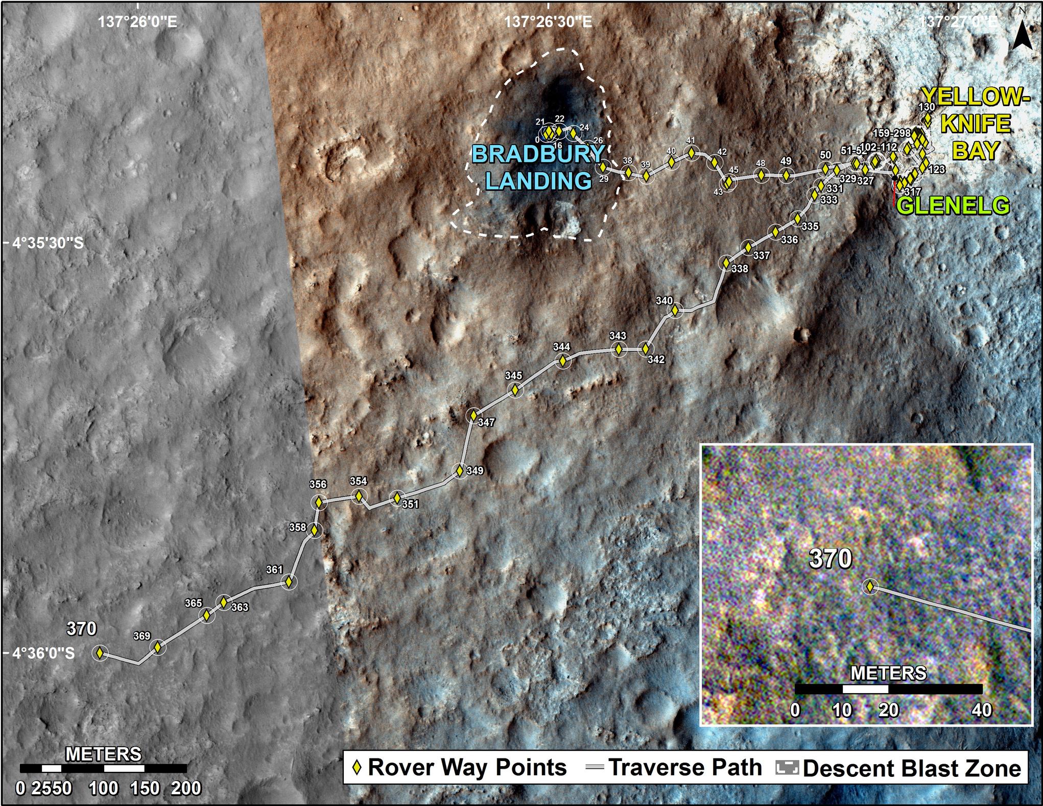 Curiosity Rover's Location for Sol 370 – NASA Mars Exploration