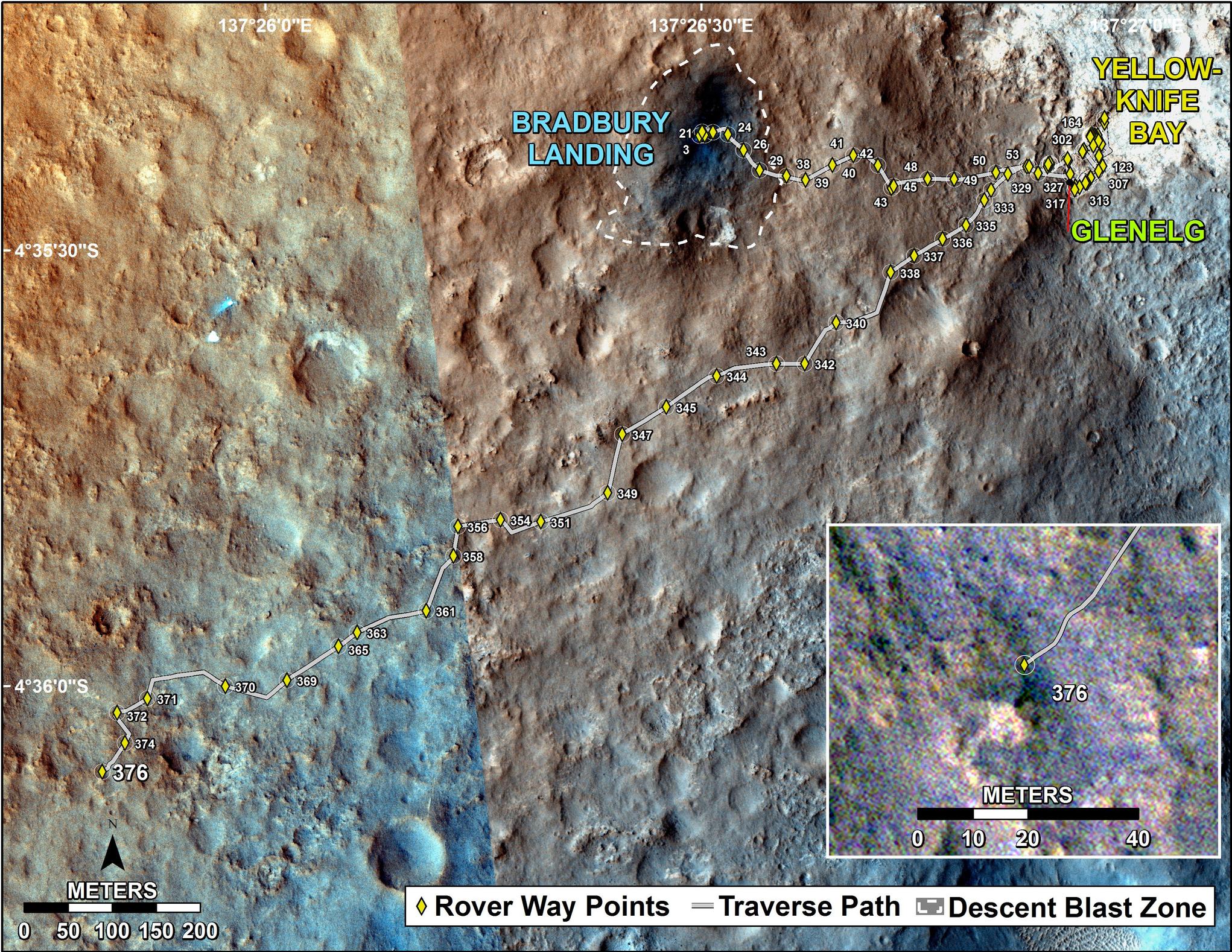 Curiosity's Traverse Map Through Sol 376 – NASA Mars Exploration