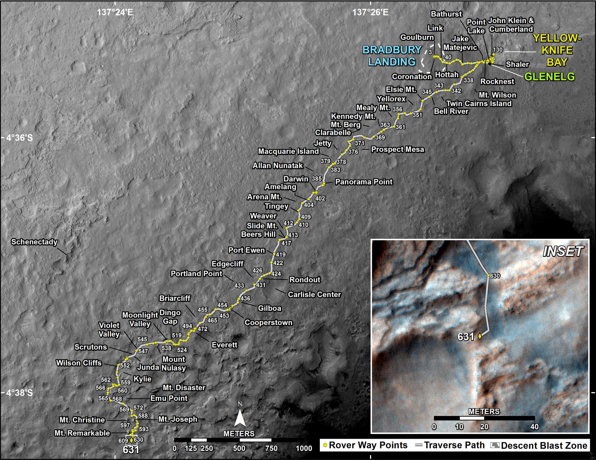 Curiosity's Traverse Map Through Sol 631 – NASA Mars Exploration