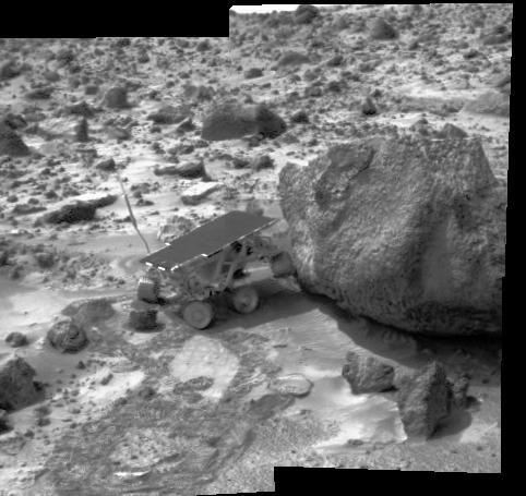Sojourner Does a Wheelie on "Yogi" – NASA Mars Exploration